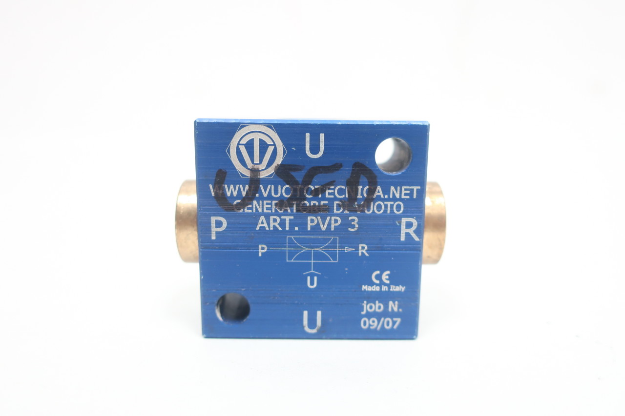 VUOTOTECNICA PVP 3 SINGLE STAGE VACUUM GENERATOR VALVE PARTS AND ...