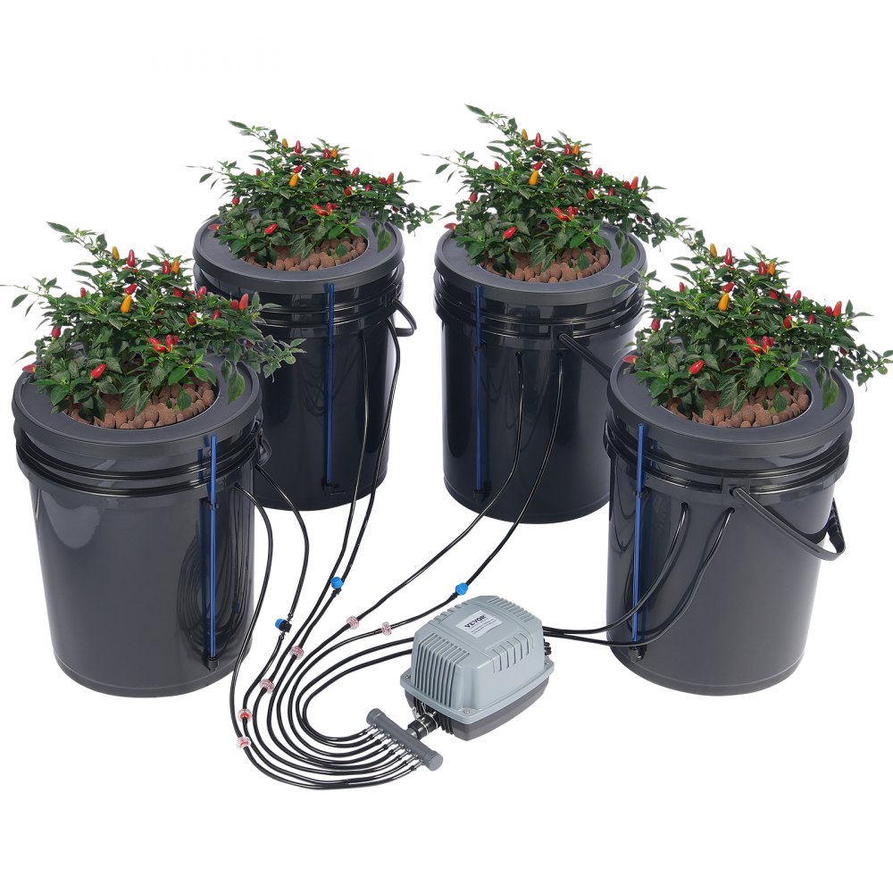 VEVOR DWC Hydroponics Grow System Deep Water Culture with Top Drip 4 ...