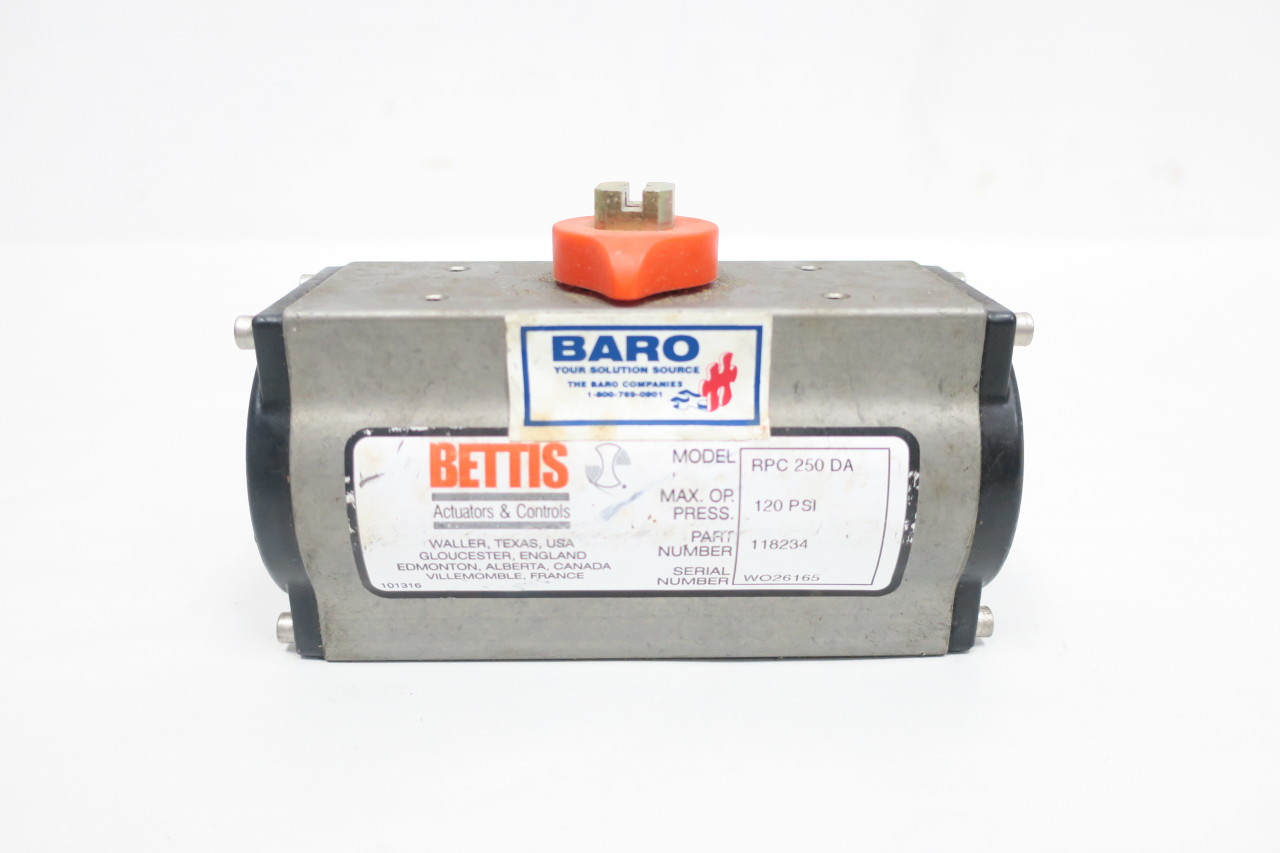 BETTIS RPC250DA 120PSI PNEUMATIC VALVE ACTUATOR - MRO INDUSTRIAL