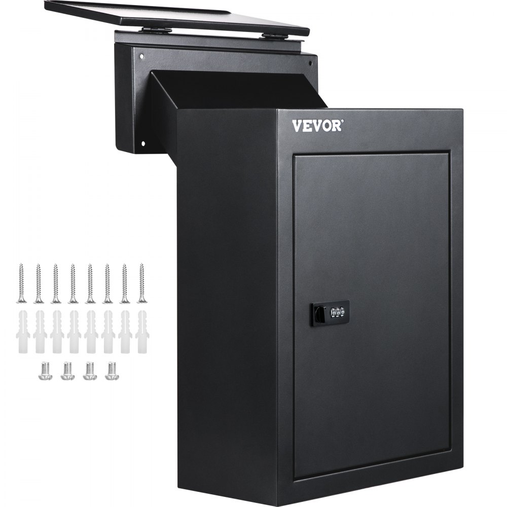 VEVOR Through The Wall Drop Box, 12.5''x6.3''x16.9'' Mail Drop Box w ...