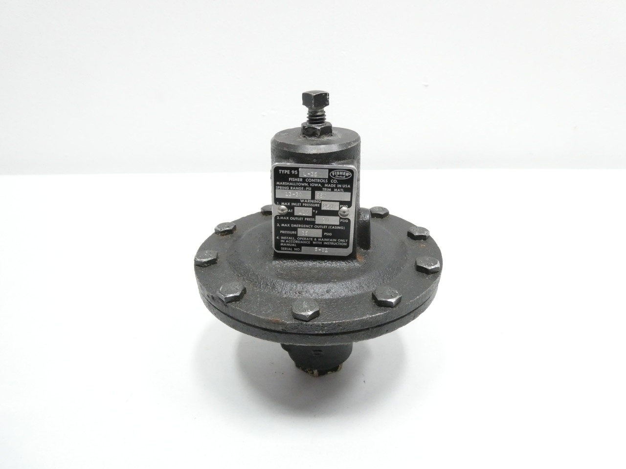FISHER TYPE 95 L-35 1/4IN NPT PRESSURE REDUCING REGULATOR VALVE - MRO ...