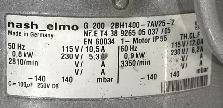 Nash_Elmo Regenerative Blower 2BH1400-7AV25-Z - MRO INDUSTRIAL