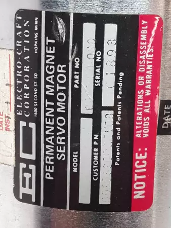 Electrocraft Permanent Magnet Servo Motor 0001-00-000 - MRO INDUSTRIAL