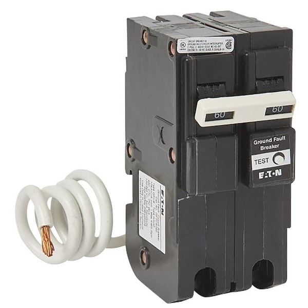 Eaton Cutler-Hammer Circuit Breaker, GFTCB Series, 60A, 2 Pole, 120/240V AC, 10kA - GFTCB260 ...