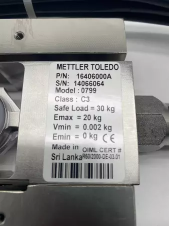 Mettler Toledo Load Cell/Sensor 20Kg 16406000A - MRO INDUSTRIAL