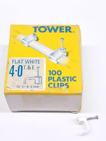 Tower Plastic Clips Flat White Fastener 4-0 - MRO INDUSTRIAL