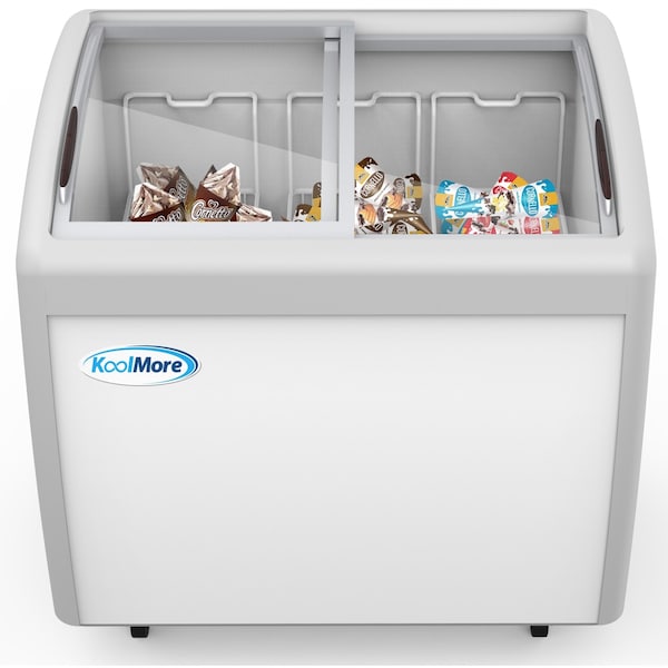 Koolmore Commercial Ice Cream Freezer Display Case, Glass Top Chest ...