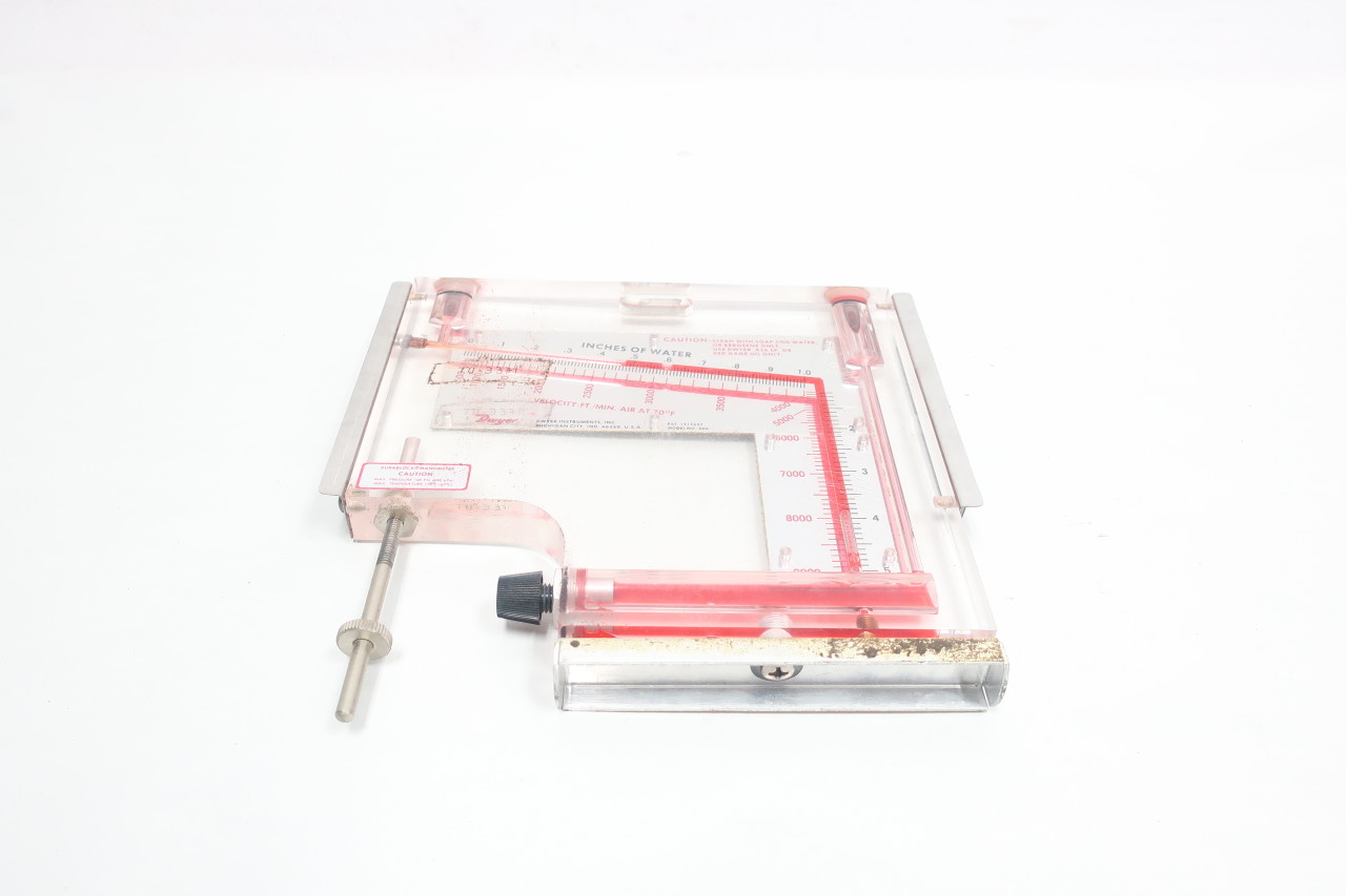 DWYER 400 INCLINED VERTICAL AIR VELOCITY MANOMETER 0-5IN-H2O TEST ...