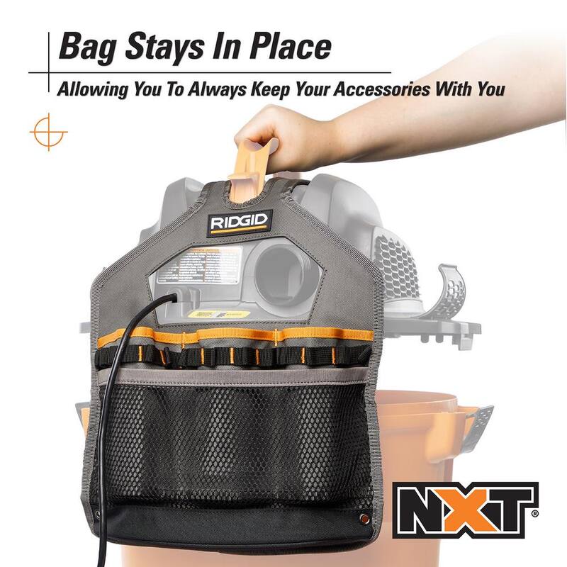 RIDGID RIDGID NXT Shop Vac Attachment Storage Bag Organizer Accessory ...
