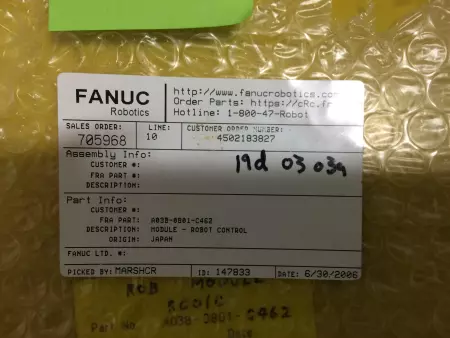 Fanuc Robot Control Module A03B-0801-C462 - MRO INDUSTRIAL