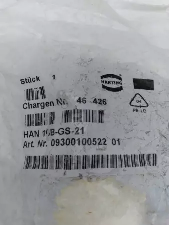 Harting Heavy Duty Connector Housing HAN 10B-GS-21 - MRO INDUSTRIAL