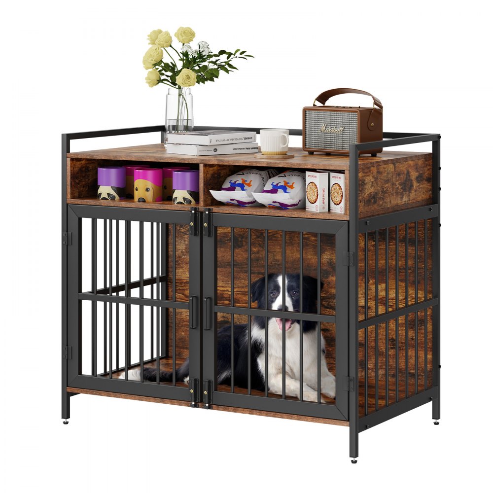 VEVOR Furniture Style Dog Crate with Storage, 41 inch Dog Crate Furniture Large Breed with ...