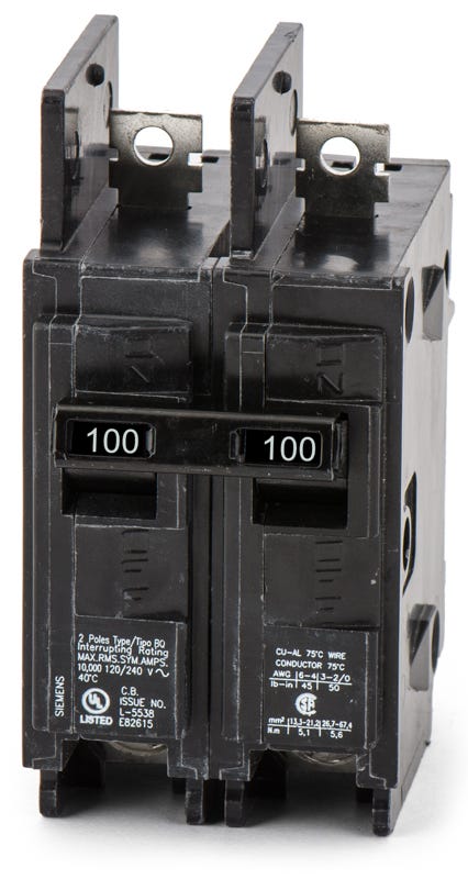 Siemens BQ2B100 2 Pole Circuit Breaker - FerreDepot