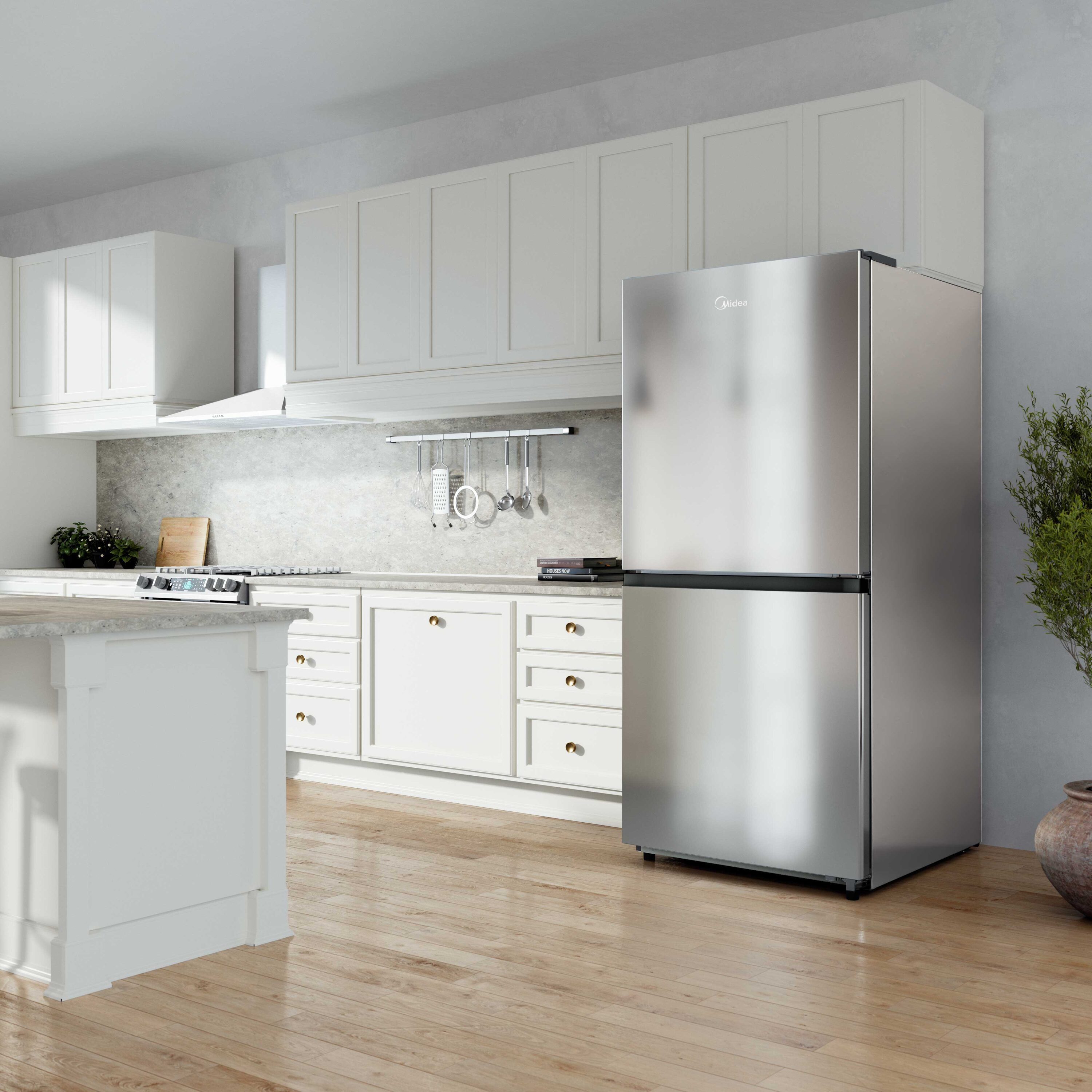 Congelador/Refrigerador Vertical Convertible de 3 Vías 50/50 Midea 20 ...