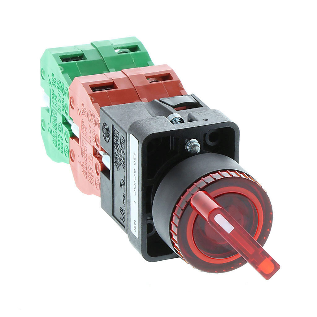 GCX3261-120L - AutomationDirect selector switch, 22mm, 3-position, maintained, LED illuminated ...