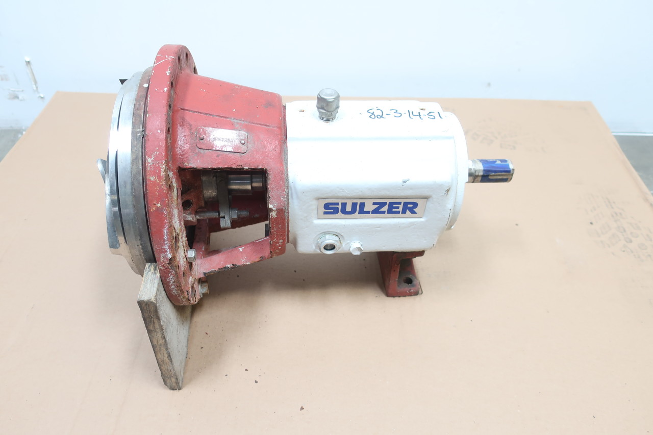 SULZER APT22 BEARING UNIT POWER END WITH 3-VANE IMPELLER 10IN OD PUMP ...