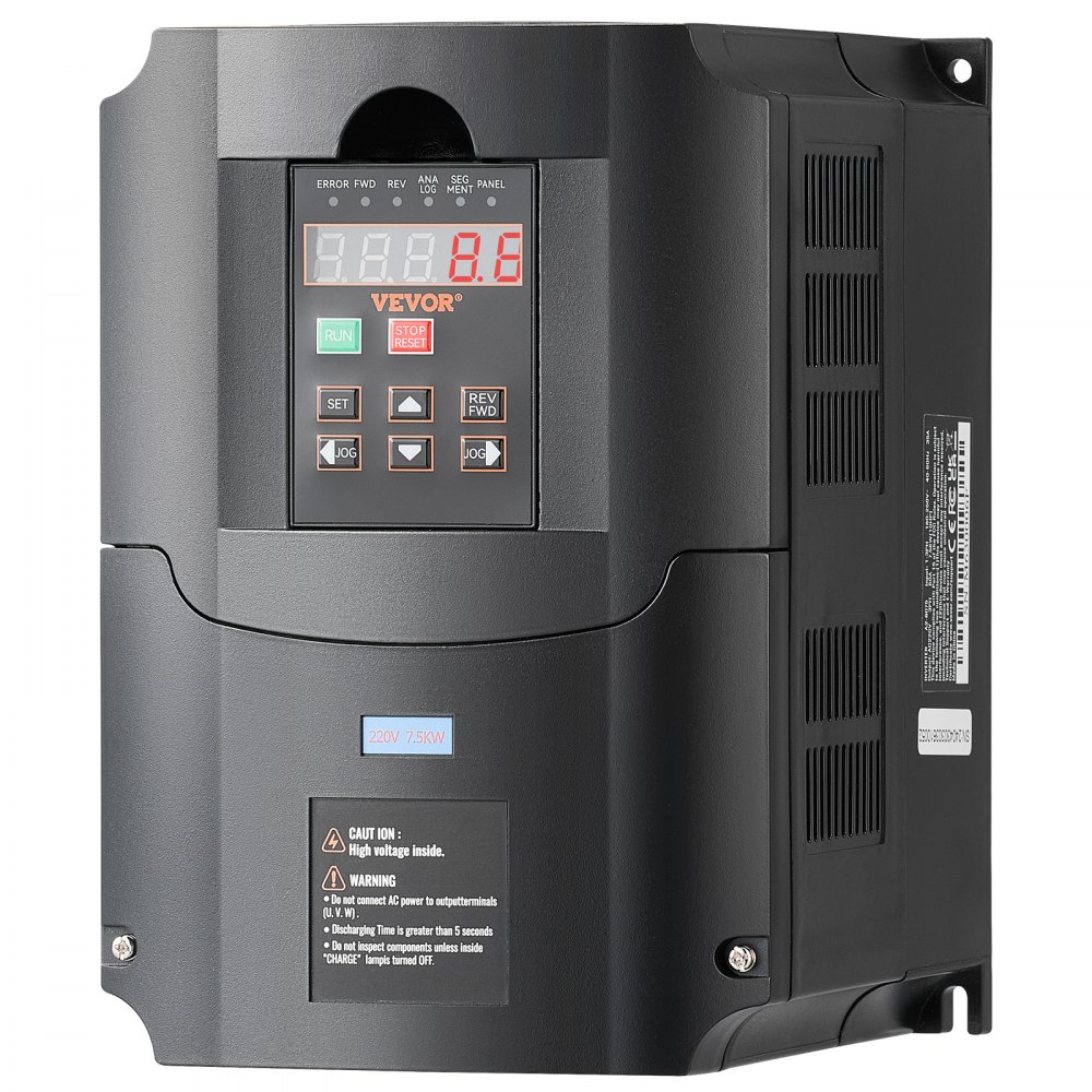 VEVOR VFD 10HP, 7.5KW, 35A, 1 or 3 Phase 220V Input to 3 Phase 220V ...