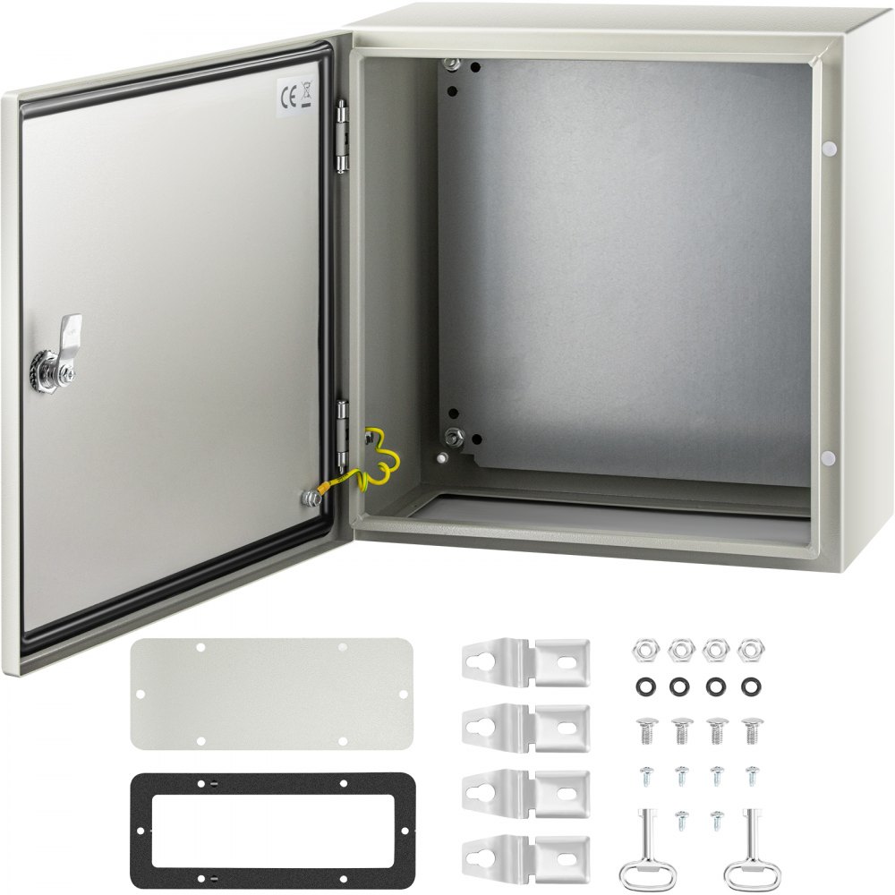 VEVOR NEMA Steel Enclosure, 16 x 16 x 8'' NEMA 4X Steel Electrical Box, IP66 Waterproof ...
