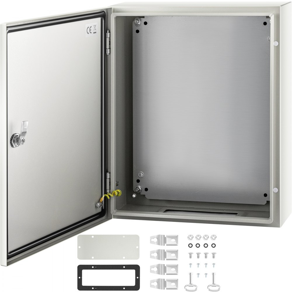 VEVOR NEMA Steel Enclosure, 20 x 16 x 6'' NEMA 4X Steel Electrical Box, IP66 Waterproof ...