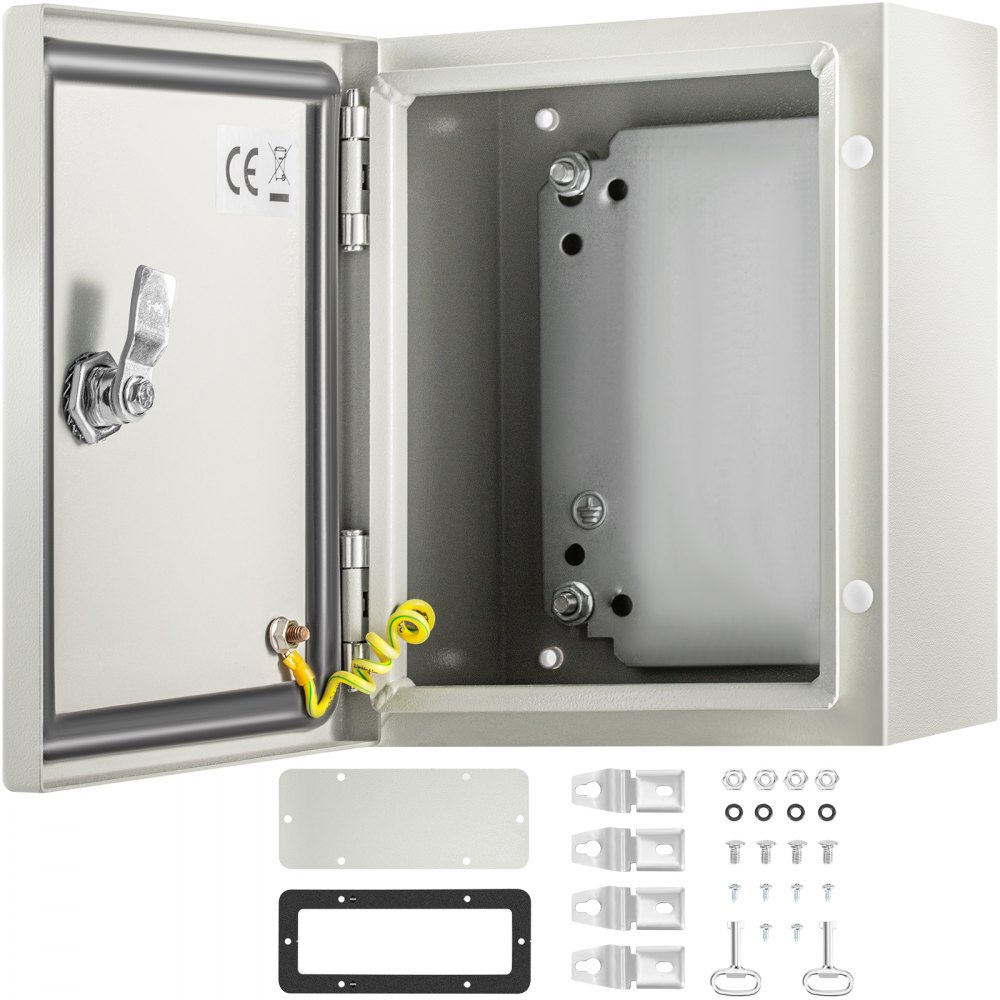 VEVOR NEMA Steel Enclosure, 10 x 8 x 6'' NEMA 4X Steel Electrical Box, IP66 Waterproof ...