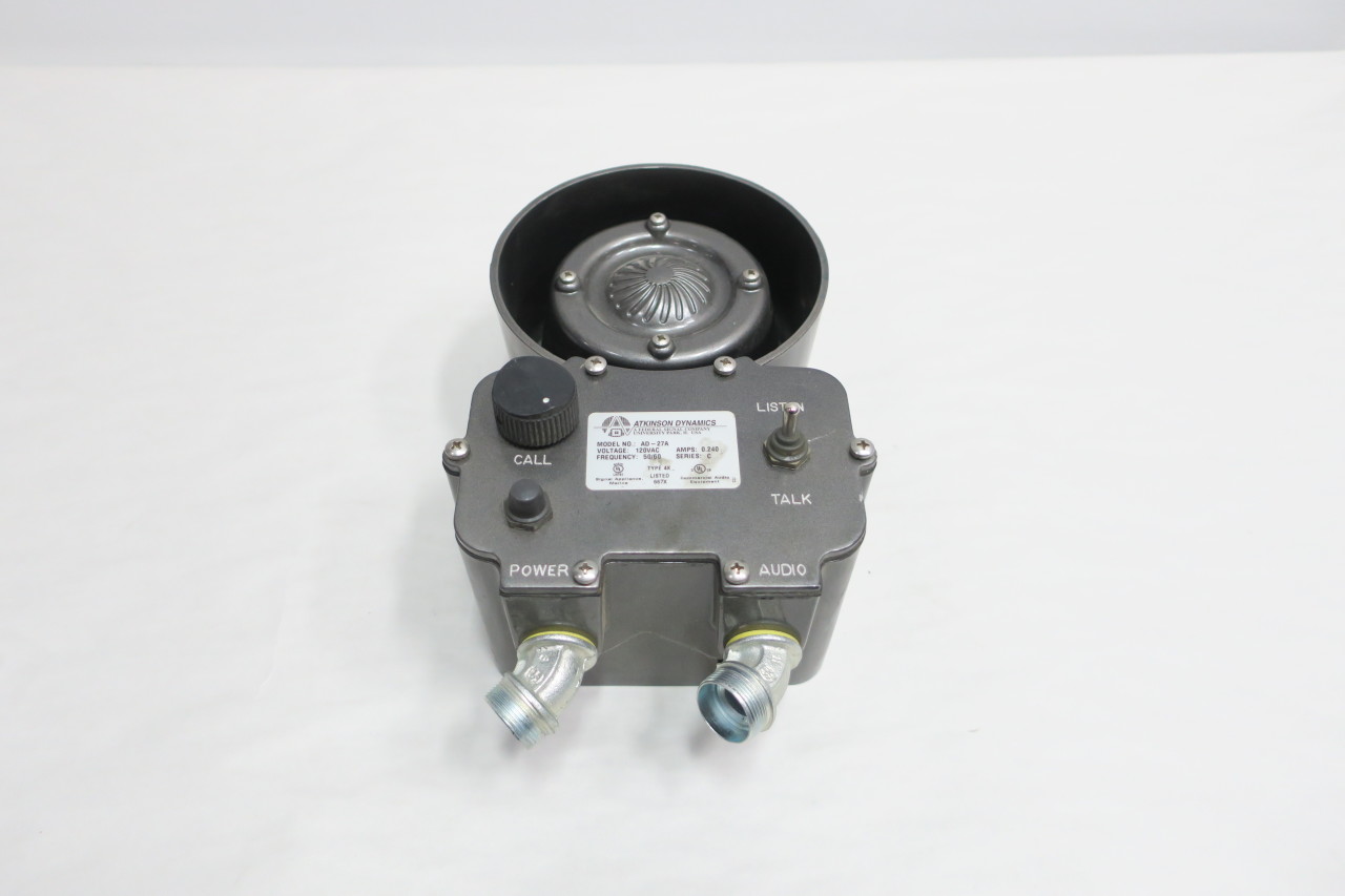 ATKINSON DYNAMICS AD-27A WALL MOUNT INTERCOM TYPE 4X 120VAC SPEAKER - MRO INDUSTRIAL