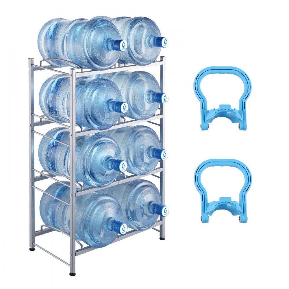 VEVOR 4 Tiers Water Jug Holder Double Row Water Bottle Rack for 8 ...