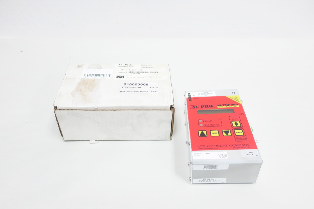 UTILITY RELAY COMPANY B-521R-P2 AC-PRO AC CIRCUIT BREAKER TRIP UNIT ...
