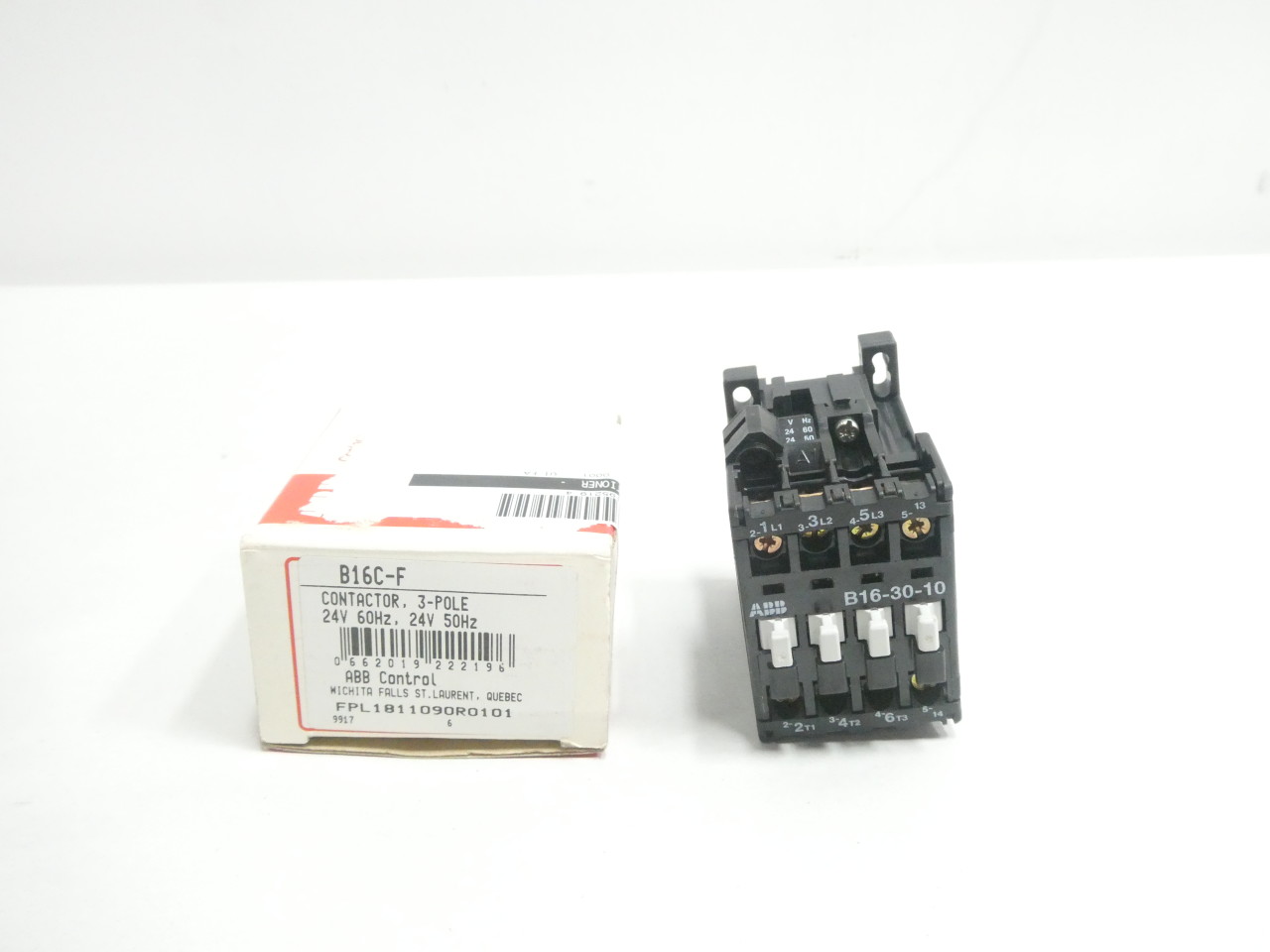 ABB B16C-F 24V-AC 21A AMP 10HP AC CONTACTOR - MRO INDUSTRIAL