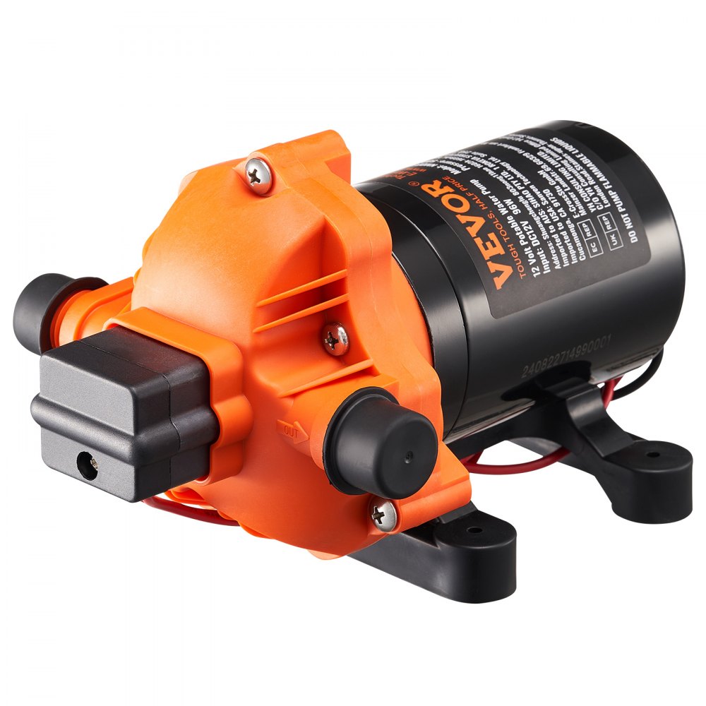 VEVOR 12V Diaphragm Pump 3GPM 11.36 L/min 3-Chamber Water Pump Pressure ...