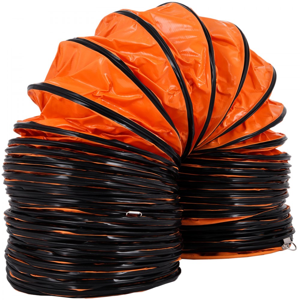 VEVOR 16 FT PVC Flexible Duct Hosing for 12 INCH Exhaust Fan, Orange ...