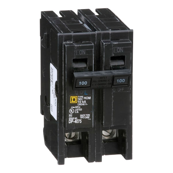 Square D Miniature Circuit Breaker, HOM Series, 100A, 2 Pole, 120/240V ...