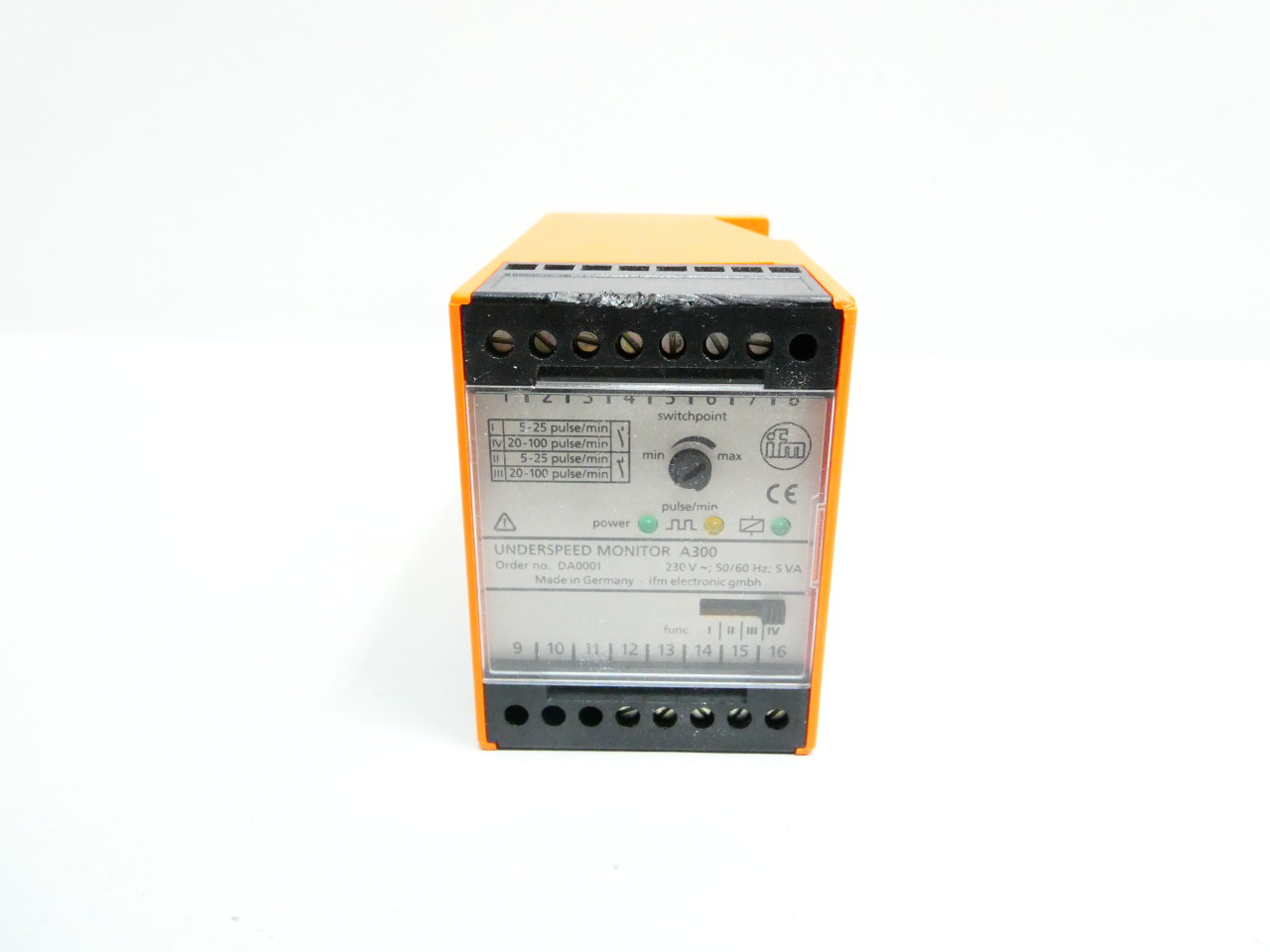 IFM ELECTRONIC DA0001 STANDSTILL MONITOR 230V-AC 24V-DC OTHER RELAY ...