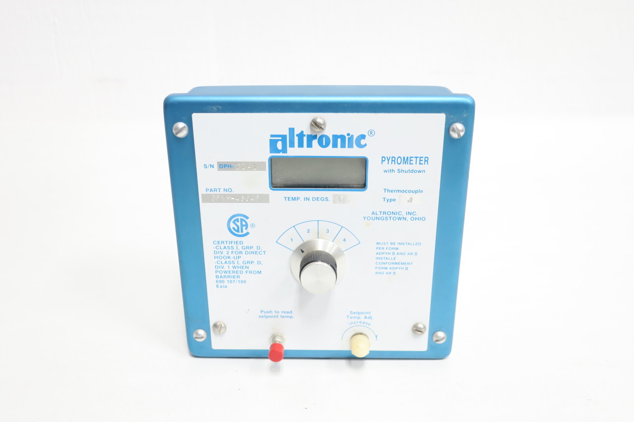 ALTRONIC DPYH-4304F TYPE J THERMOCOUPLE PYROMETER W/ SHUTDOWN TEST ...