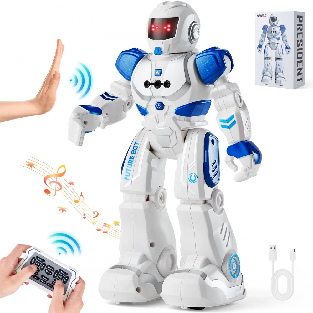 VEVOR RC Robot Toy for Kids Talking Dancing Gesture Remote Control Programmable ...