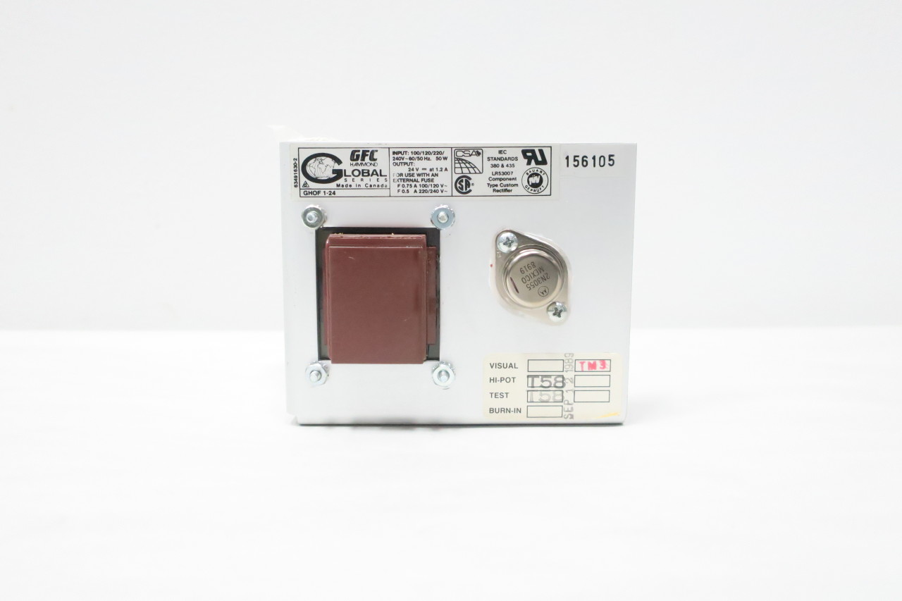 HAMMOND GHOF 1-24 240V-AC 1.2A AMP 24V-DC 50W AC TO DC POWER SUPPLY ...