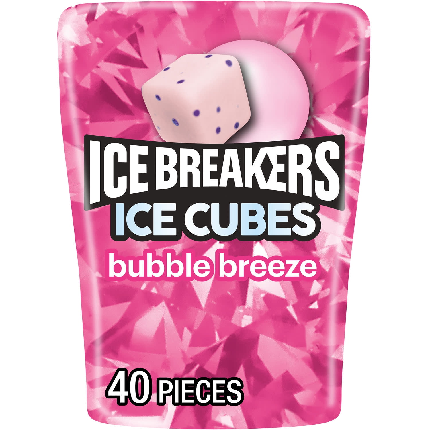 Chicle Ice Breakers Ice Cubes Bubble Breeze sin azúcar, botella de 3.24 ...